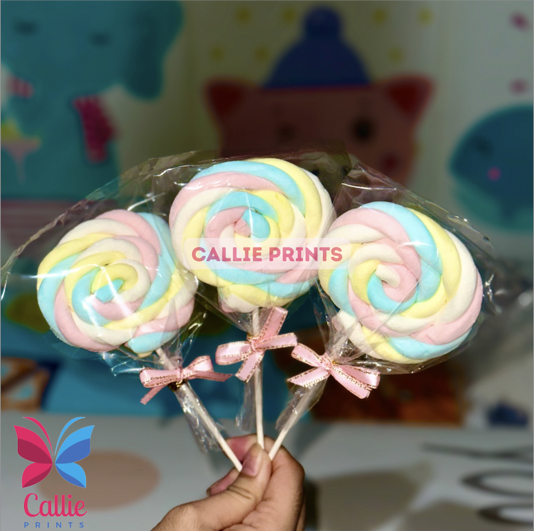 4 inch BIG MALLOW POP (Twisted Marshmallow) Birthday Loot bag Filler ...