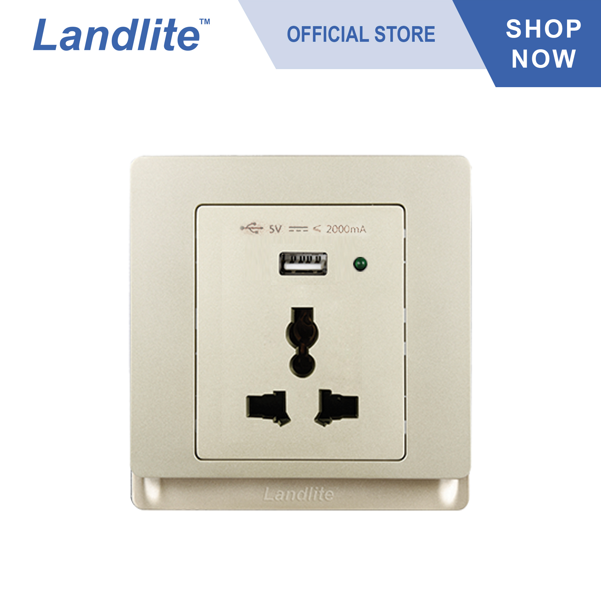 Landlite Wiring Devices LWD-Q6-2GOU.USB-CPG | Lazada PH