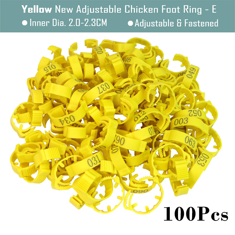 100Pcs Adjustable Chicken Foot Ring Chicken Feet Tag Numbered Poultry ...