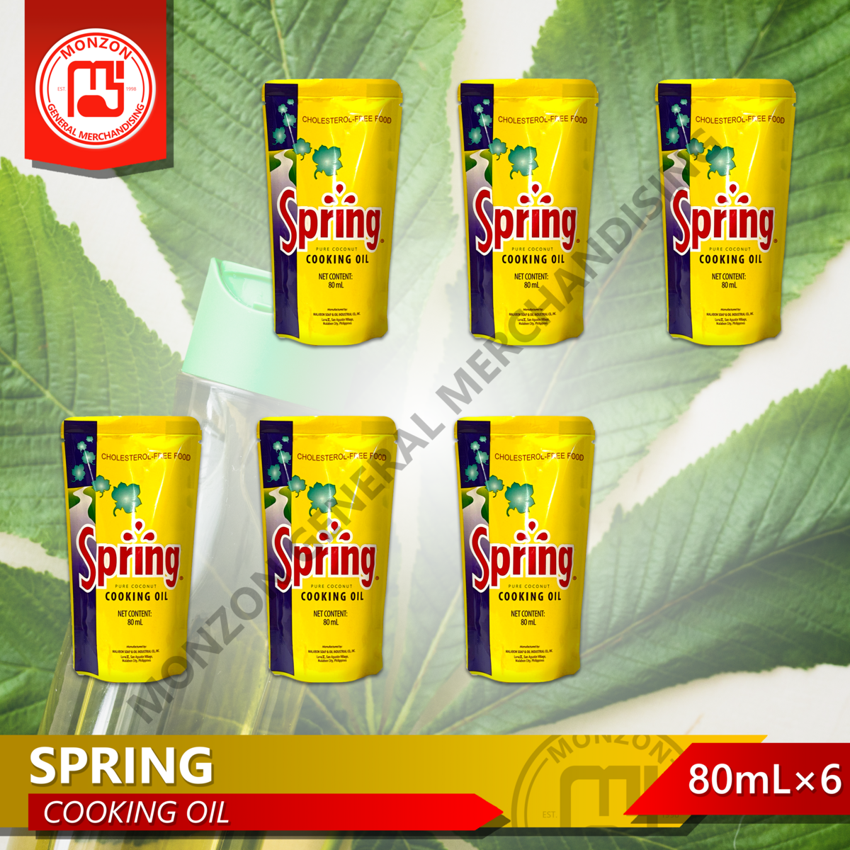 Spring Pure Coconut Cooking Oil 80mL (by 6) | Lazada PH