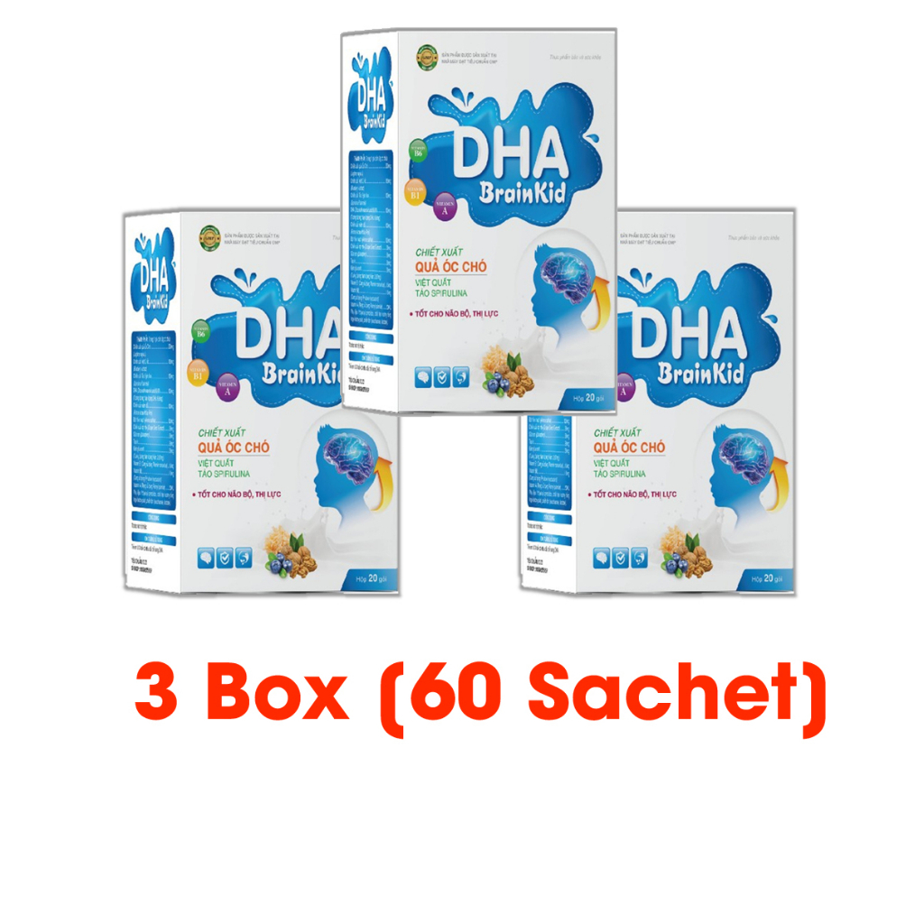 DHA Brain Kid Supplements Milk 1Box-20Sachet Support Brain Development ...