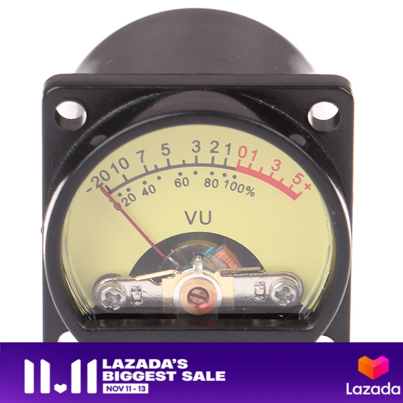 1Pc Panel VU Meter 6-12V Bulb Warm Back Light Recording Audio Level Amp ...