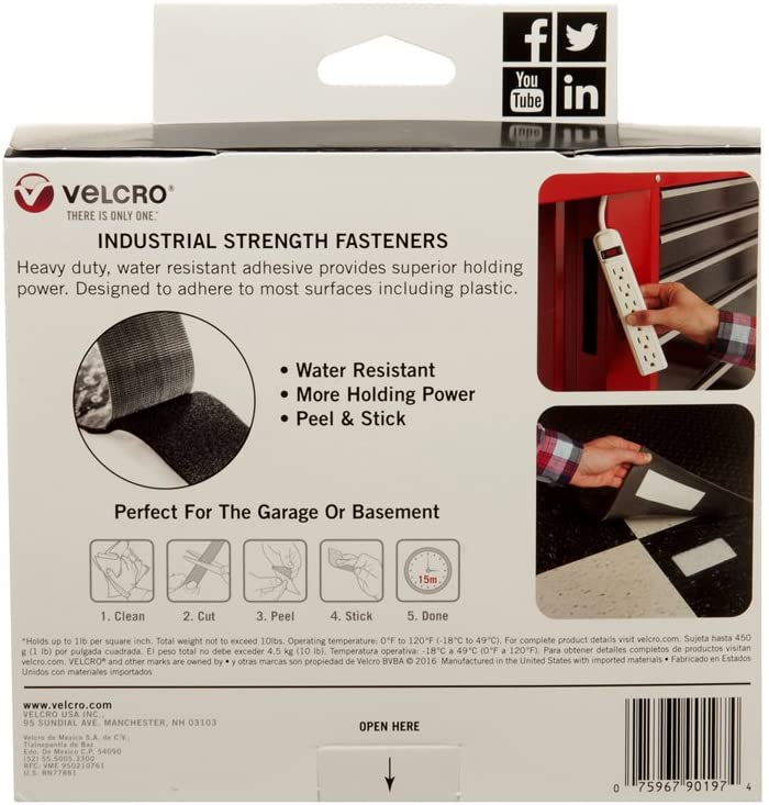 VELCRO Brand Heavy Duty Tape with Adhesive | 15 Ft x 2 In | Holds 10 ...