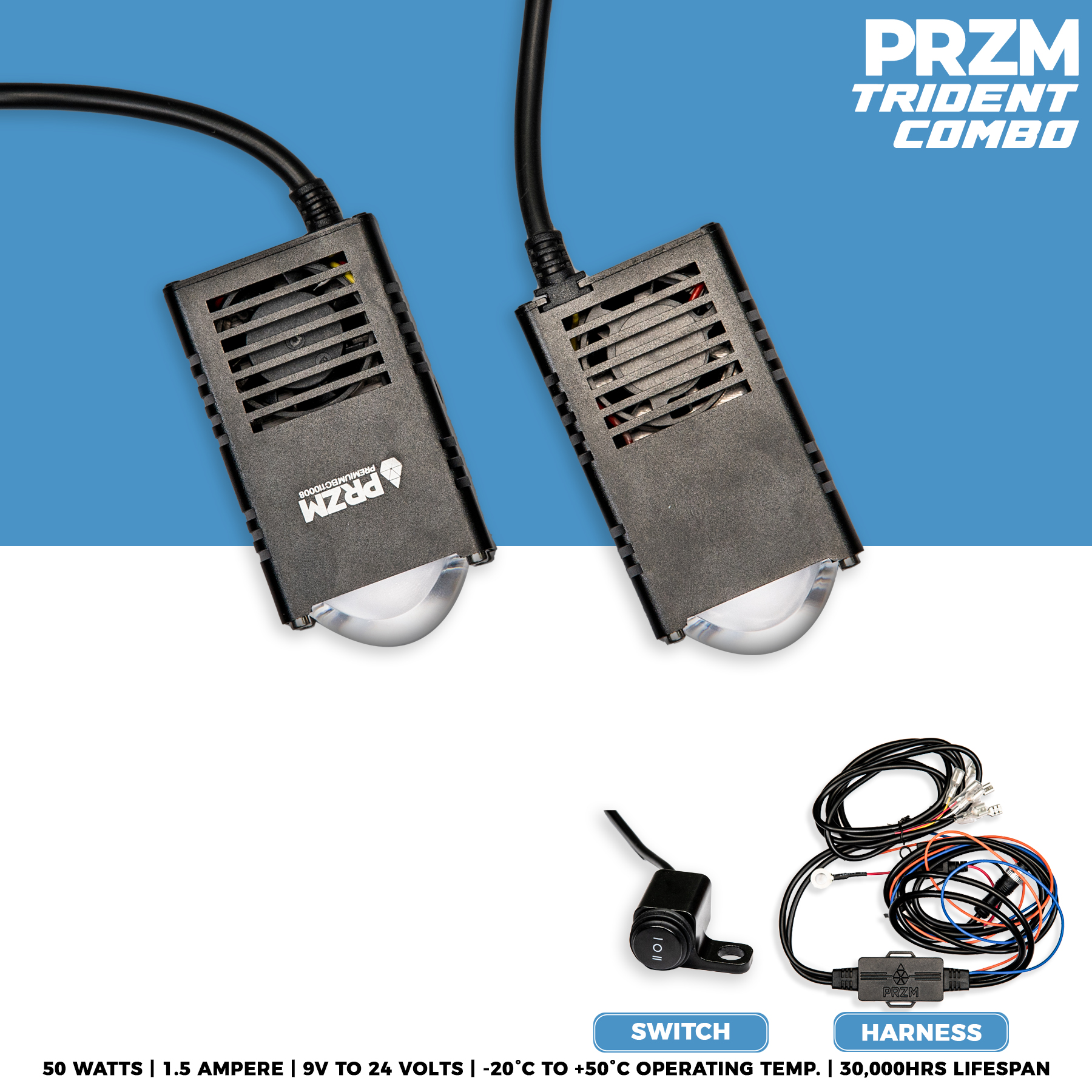 PRZM PREMIUM AUXILIARY LIGHTS TRIDENT 50 WATTS | Lazada PH