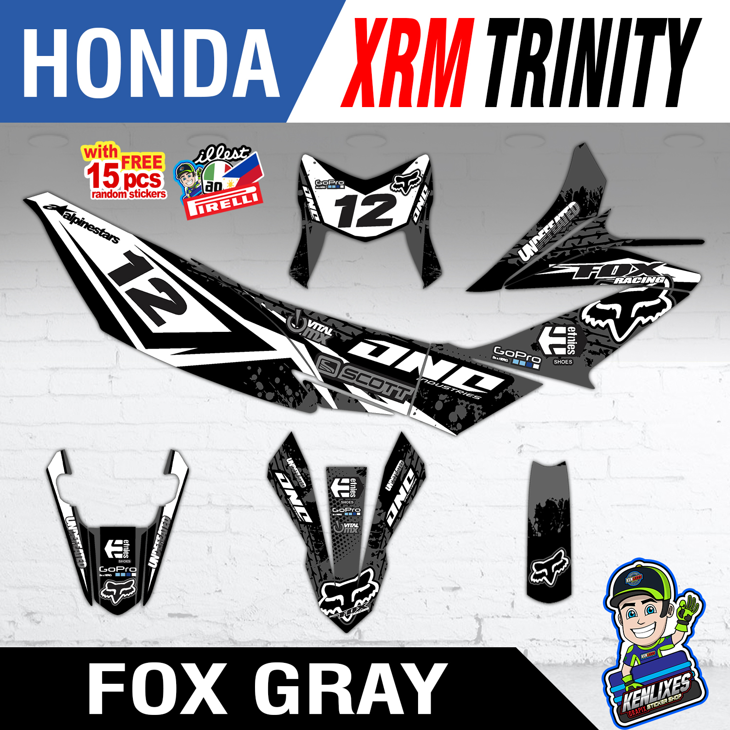 HONDA XRM 125 Trinity Full Body Decals / Sticker 100% Waterproof ...