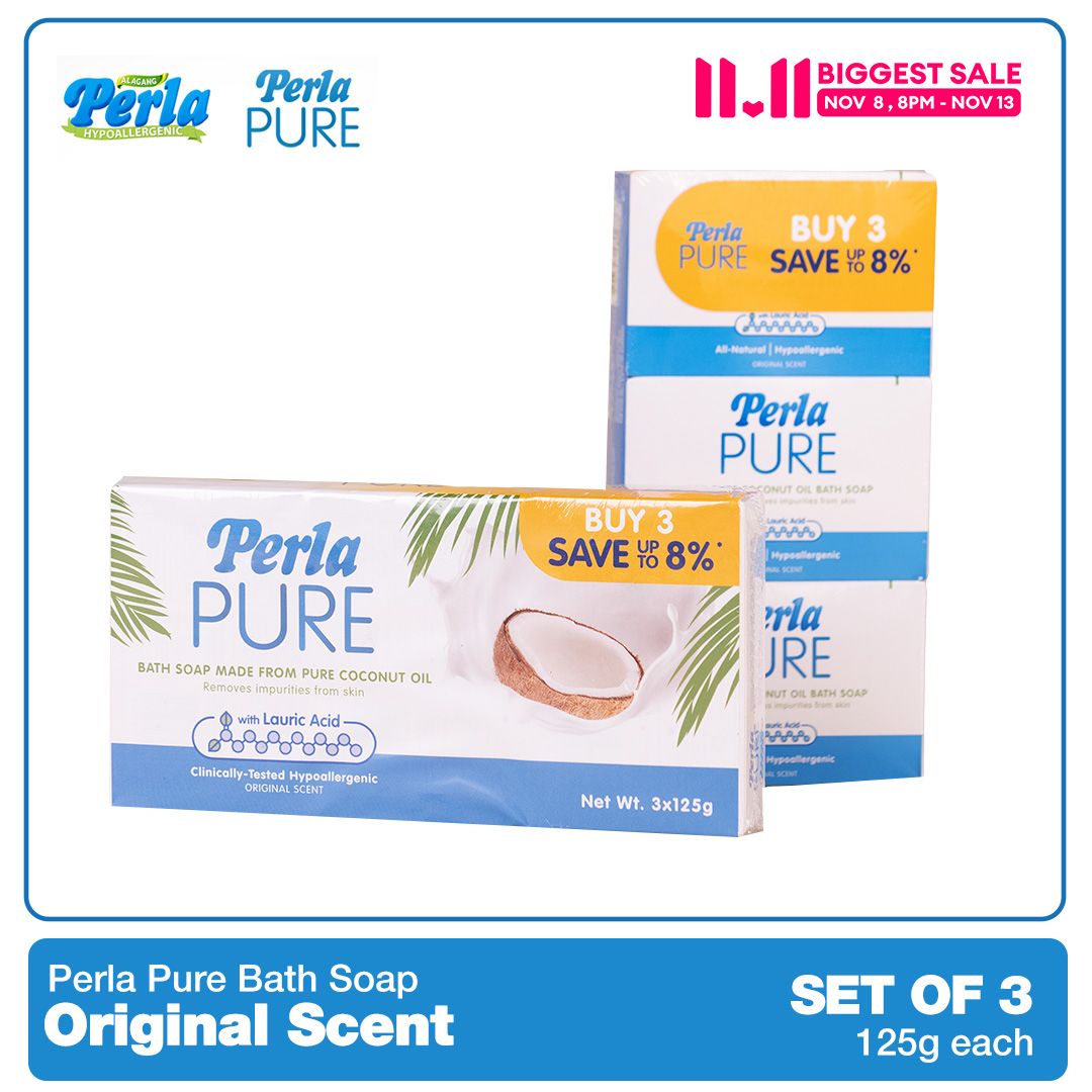 Perla Pure Bath Hypoallergenic Soap Original Scent - Personal Care (Set ...