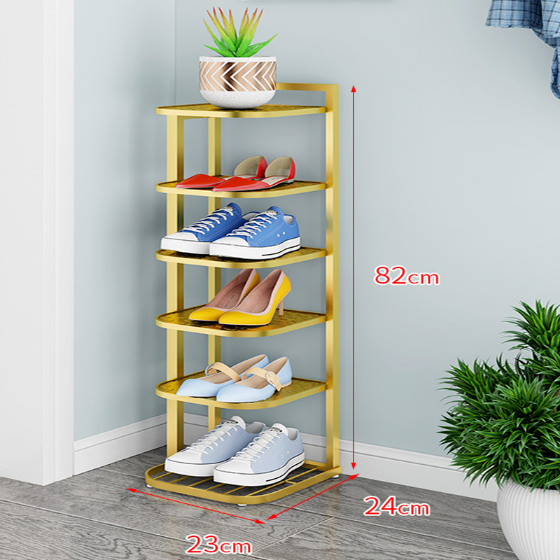 5-6 Layer Shoe Rack Black and Gold Durable Convenient and Fast Colored ...