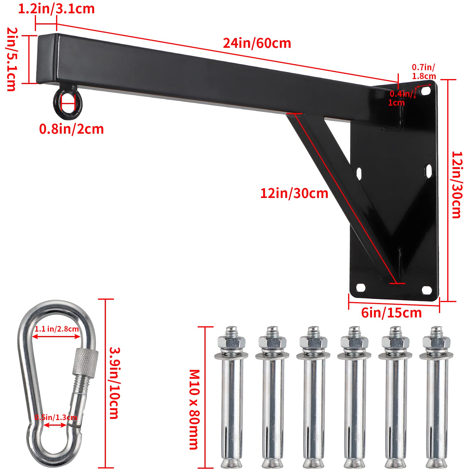 Wall Mount Punching Bag Hanger Adjustable Heavy-Duty Boxing Bag Wall ...