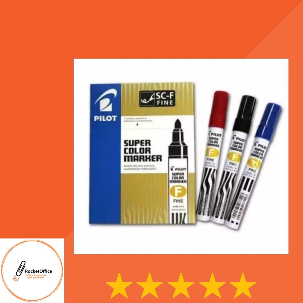 PILOT PERMANENT MARKER BLACK BLUE RED PILOT FINE | Lazada PH