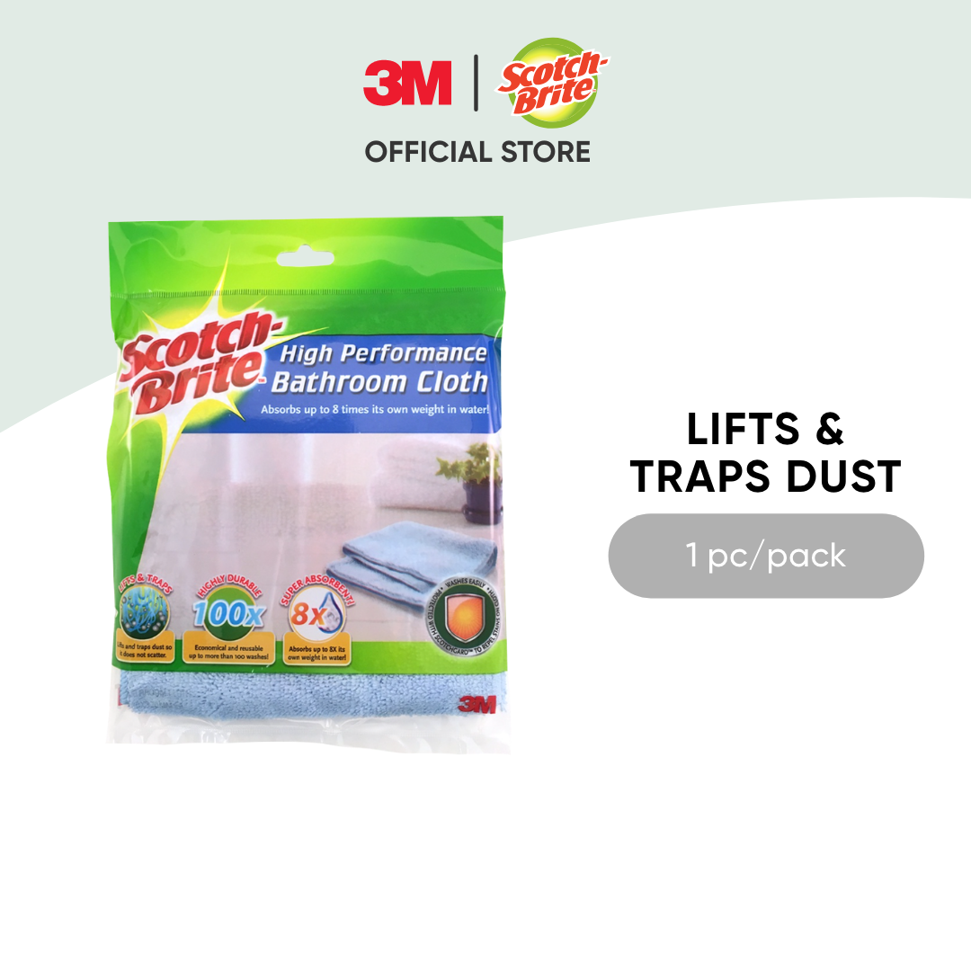 3M™ Scotch-Brite® High Performance Bathroom Cloth, Traps Dust, 1 pc ...