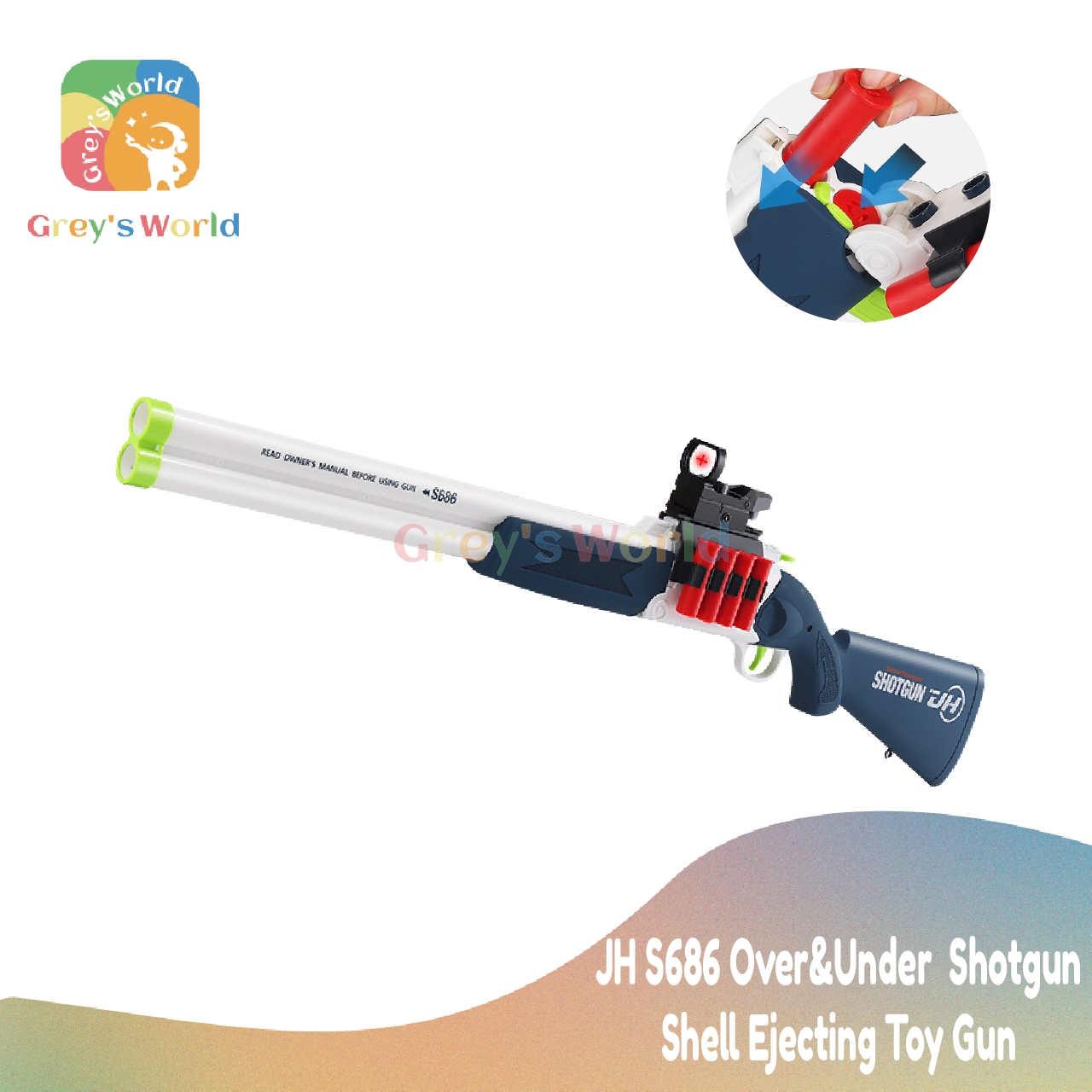 [Grey's World] JH S686 Break Action Over-Under GunToy Double Barrel ...