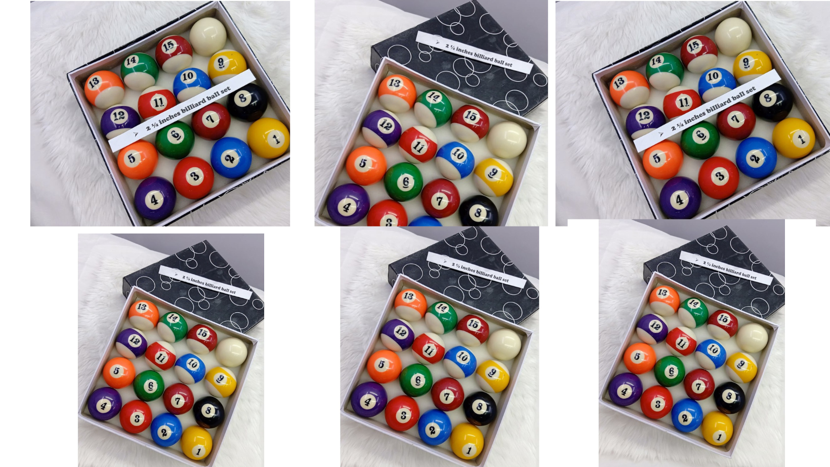6pcs Standard size billiard ball set 2 1/4 inch for standard size ...