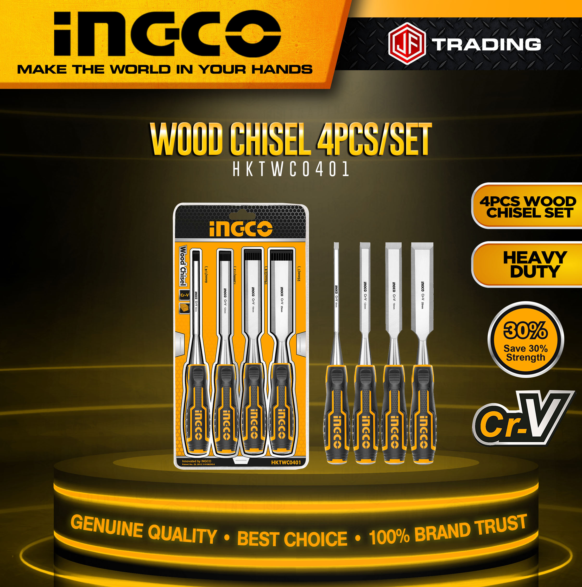 INGCO Wood Chisel 4PCS/SET Cr-V | Lazada PH