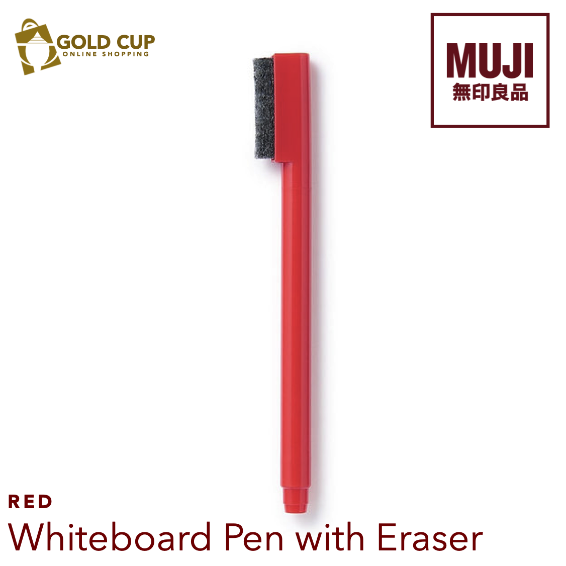 MUJI Whiteboard Pen with Eraser - Red | Lazada PH