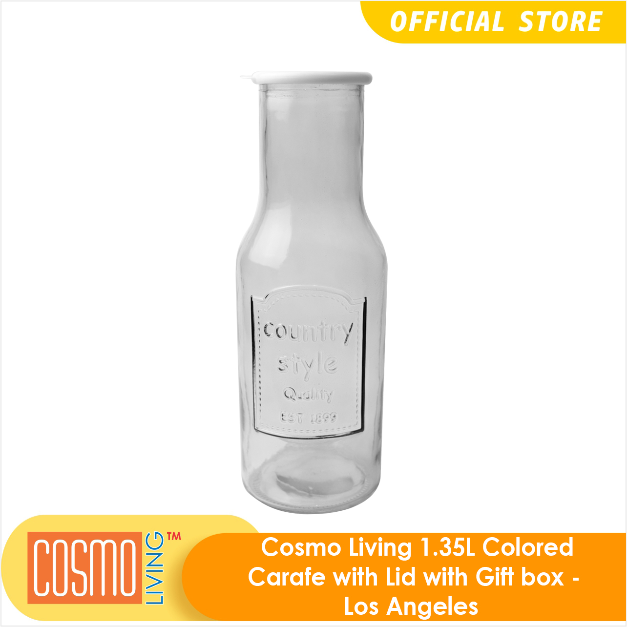 Cosmo Living 1L Colored Glass Carafe with Lid with Gift box (LOS ...