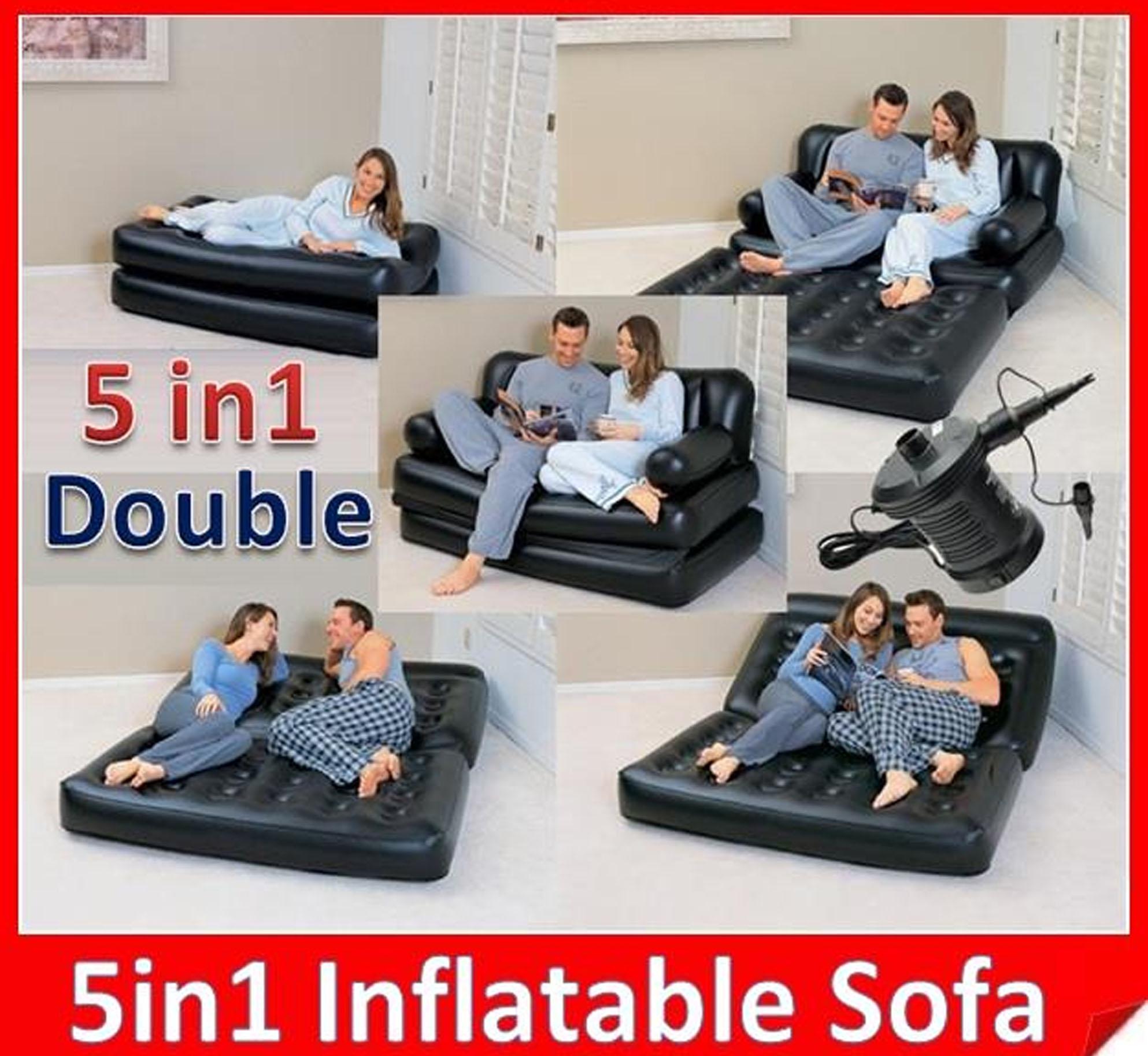 GOOD QUALITY COD Bestway 5 in 1 Inflatable Sofa Air Bed Couch with FREE ...