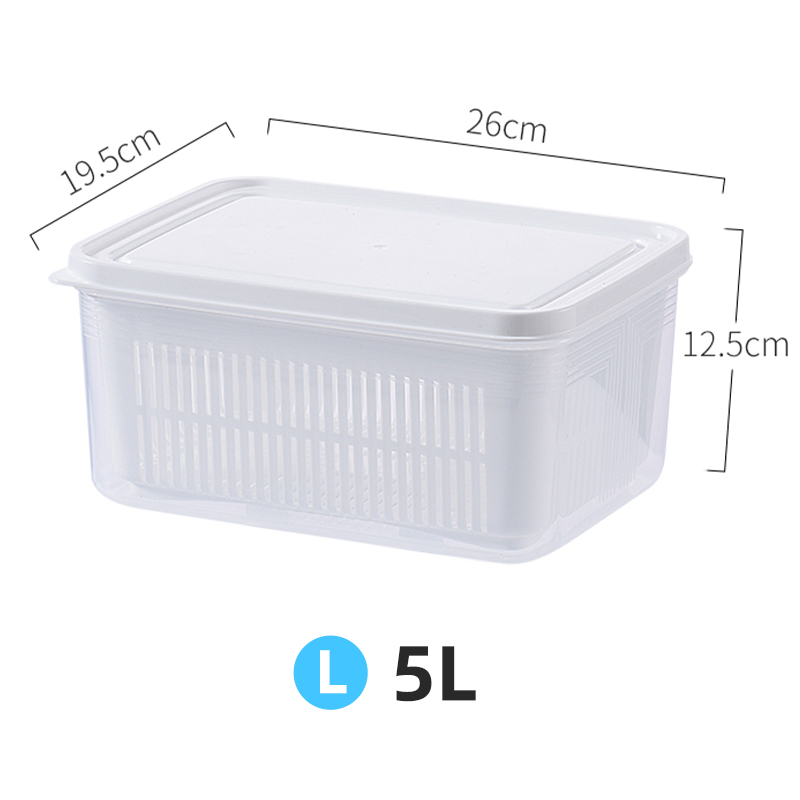 Refrigerator Storage Box 1.5L/3L/5L Draining Fresh-keeping Box Colander ...