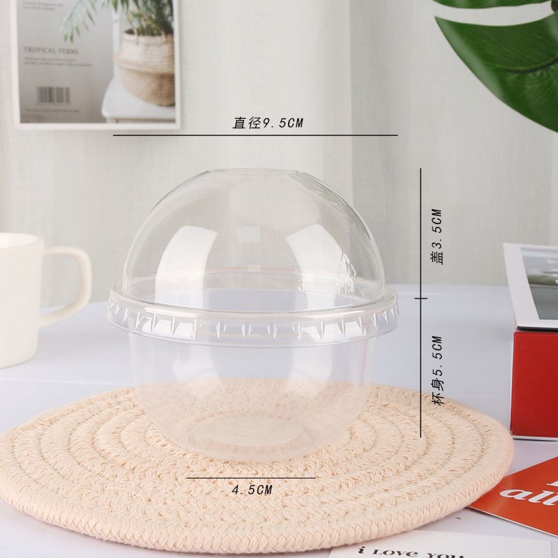 50pcs per pack round deli container 250ml boba deli container with lid ...