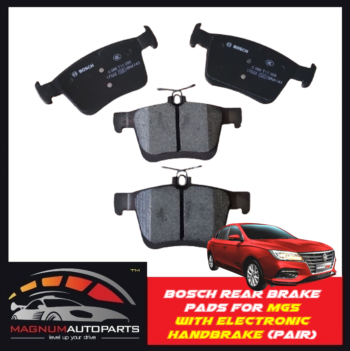 B o s c h Rear Brake Pads for MG5 with ELECTRONIC HANDBRAKE (Pair ...