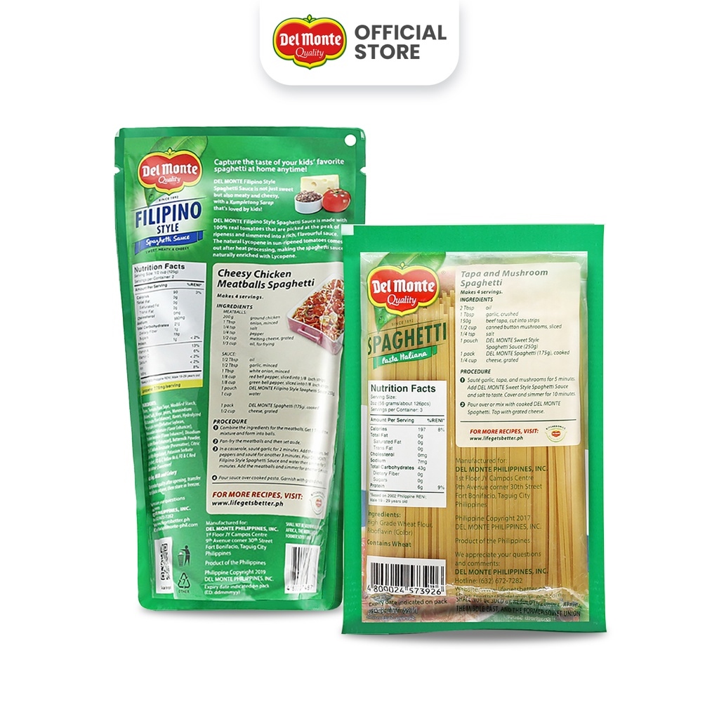 DEL MONTE Merienda Bundle - Filipino Spaghetti x 2 items (Filipino ...