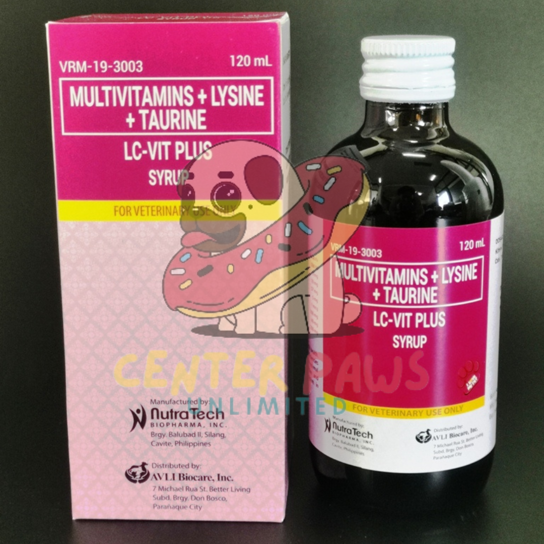 LC-Vit PLUS Syrup 120ml FOR CATS (LC Vit Plus Multivitamins + Lysine ...
