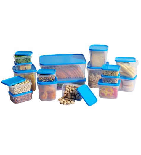 17 Pieces Multifunction Microwaveable Plastic Food Container Set Blue ...