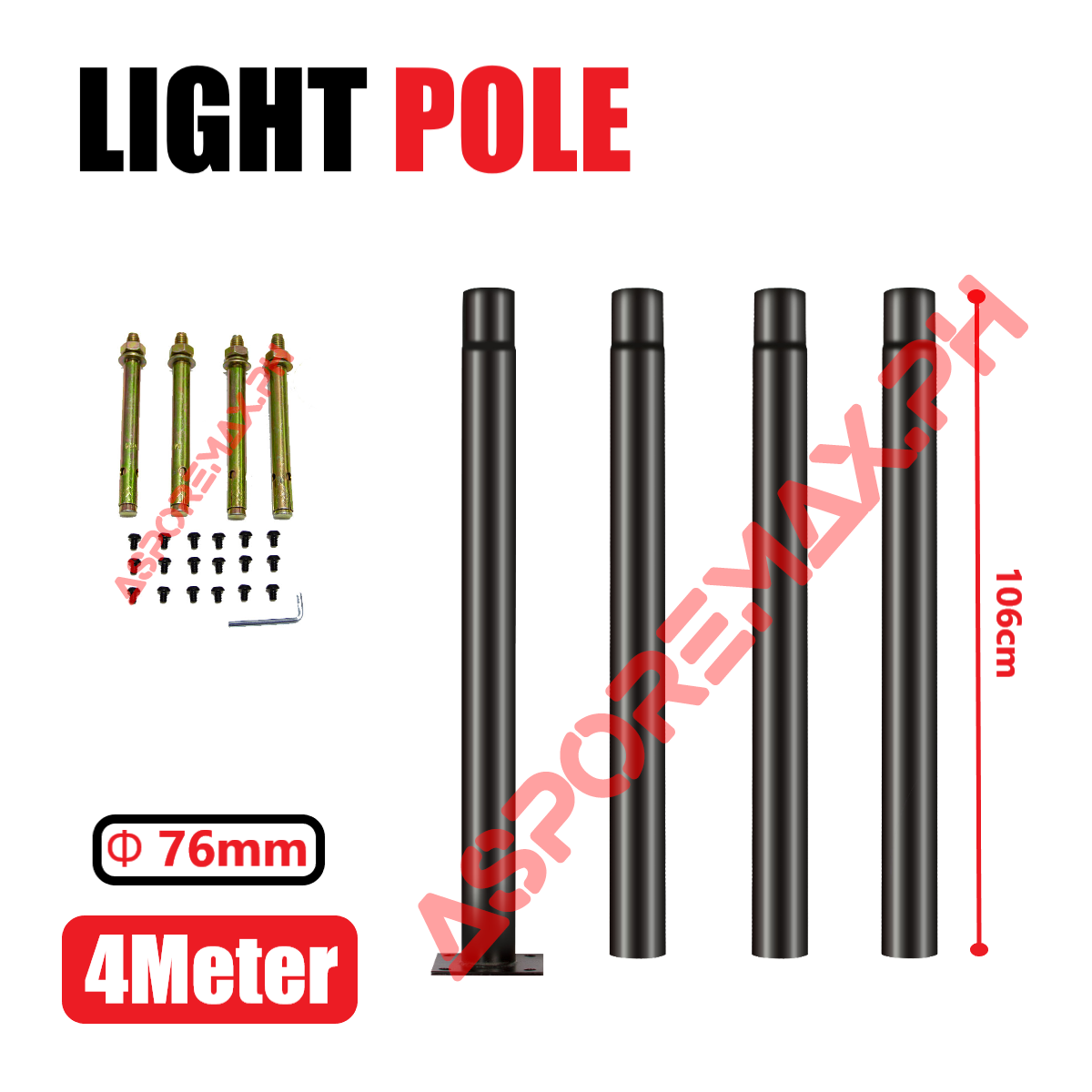 Steel Pole Light Pole for LED Solar Street Light Bracket Split Design ...