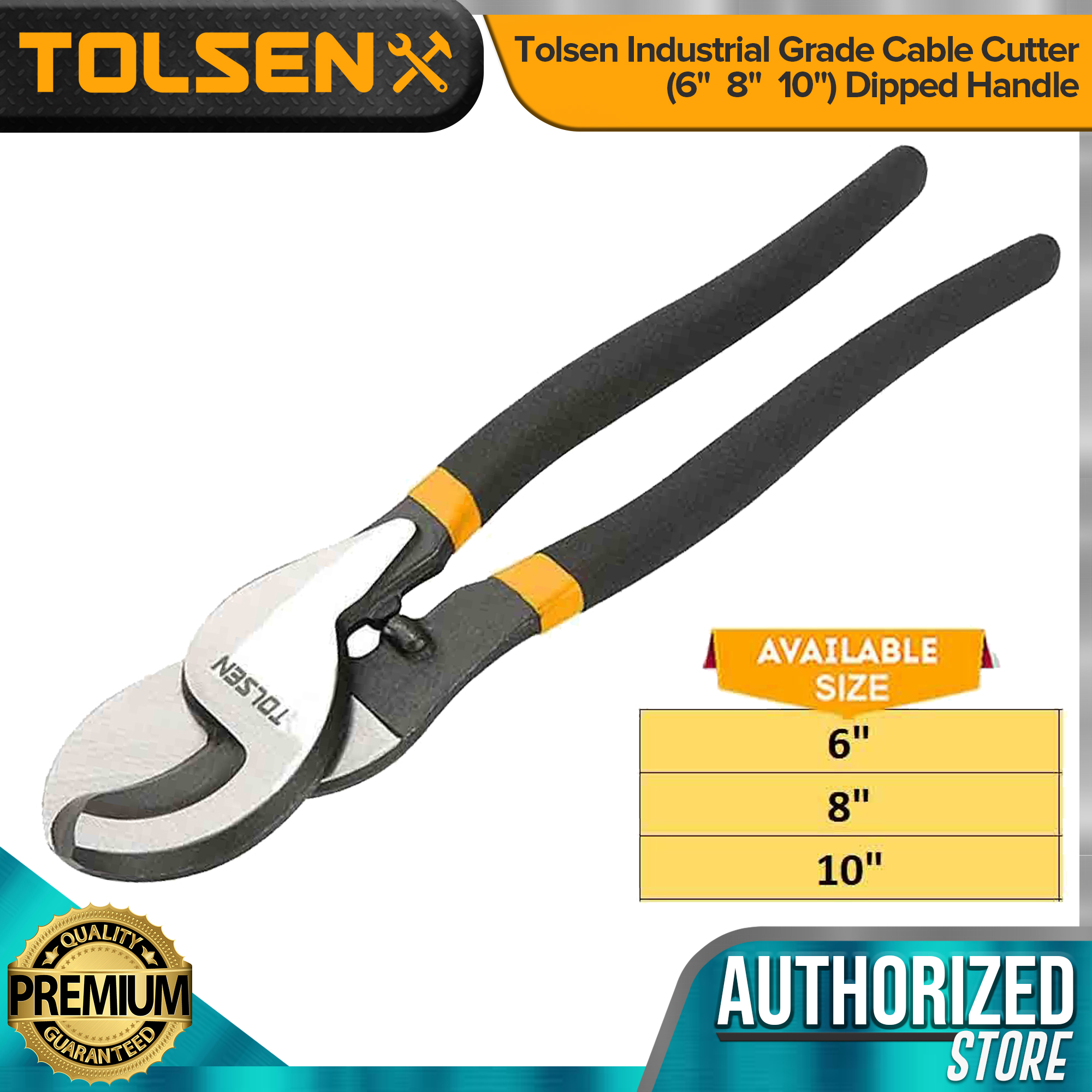 Tolsen Industrial Grade Cable Cutter (6" 8" 10") Dipped Handle | Lazada PH