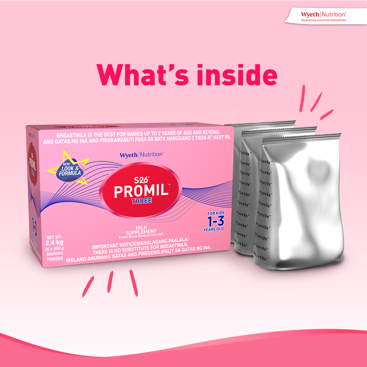 S-26 PROMIL THREE Milk Supplement for Kids 1-3 Years Old Can 900g ...