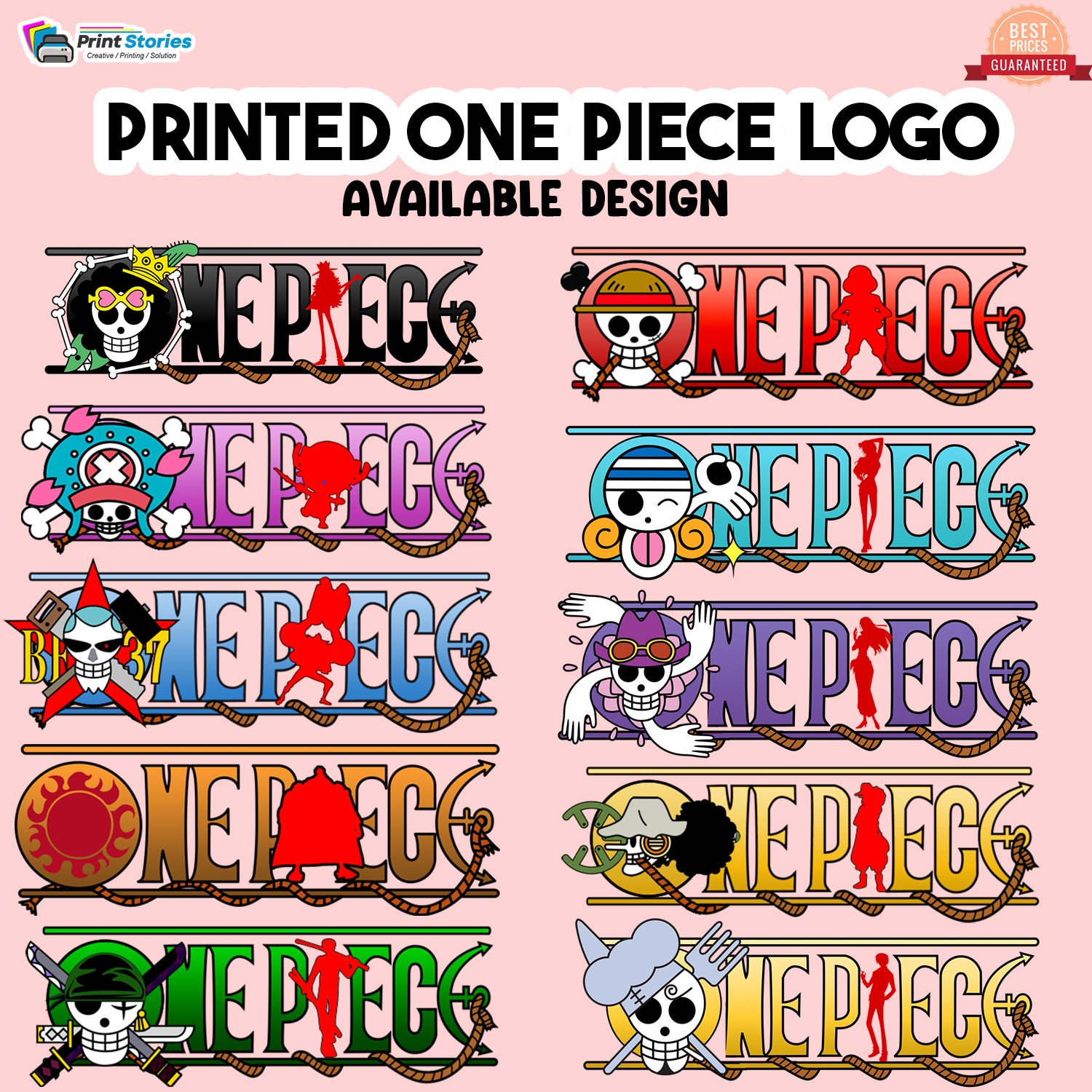 One Piece Logo Sticker Printed Vinyl Waterproof Good for Tumbler ...