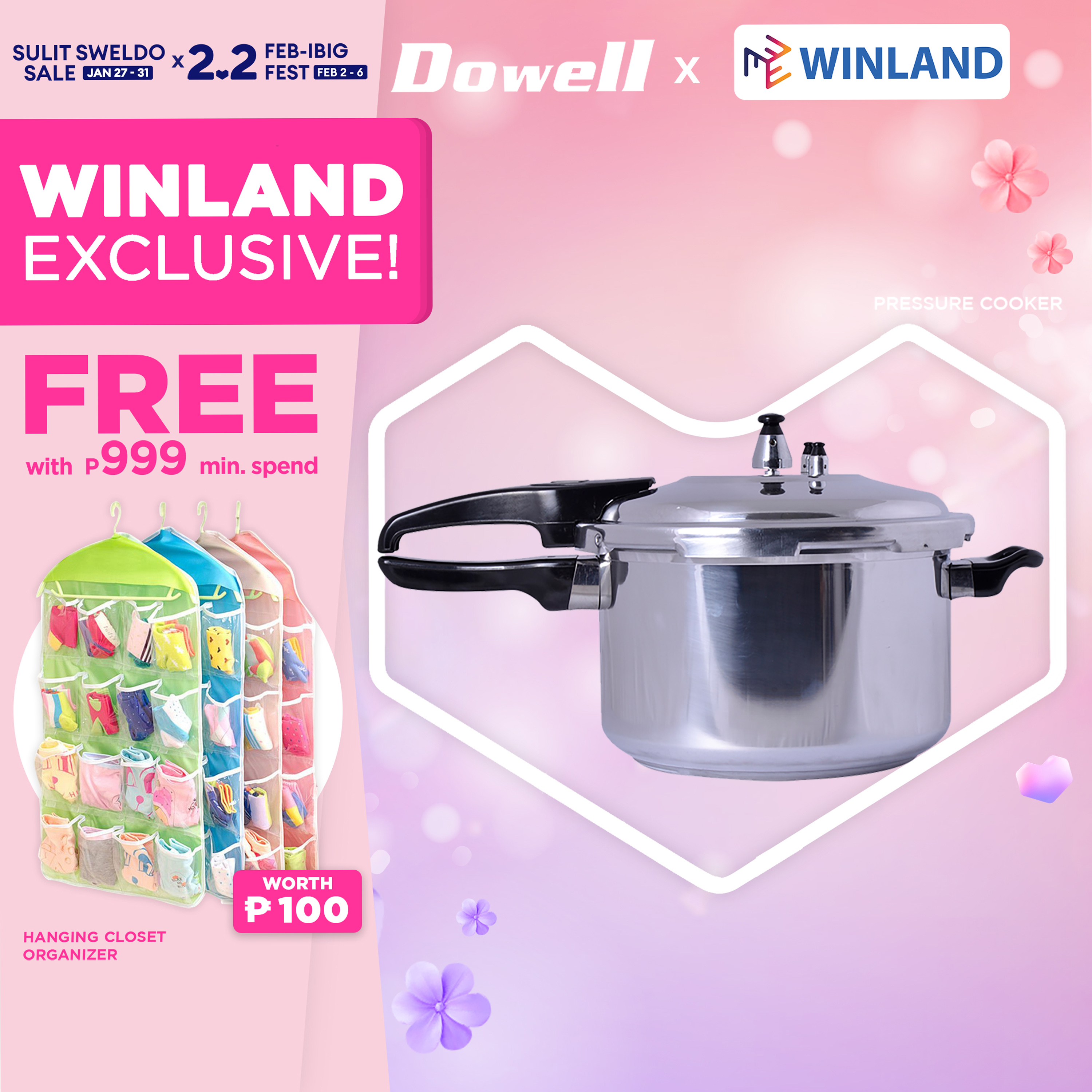 DOWELL by Winland 4 Liter Pressure Cooker with Induction Base PC-4IB ...