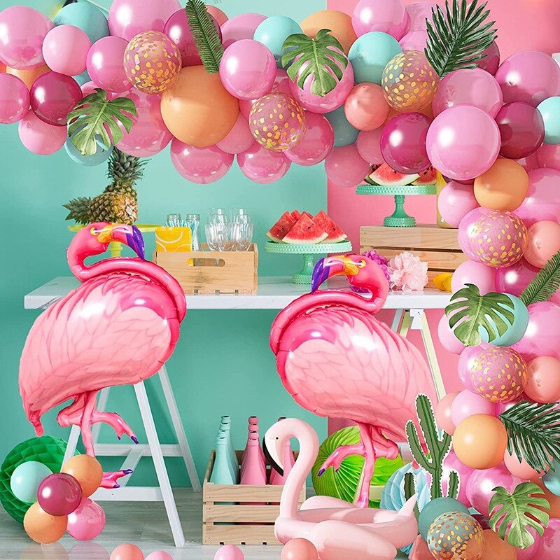 Flamingo Theme Balloons Arch Garlands Set Hawaiian Wedding Birthday ...