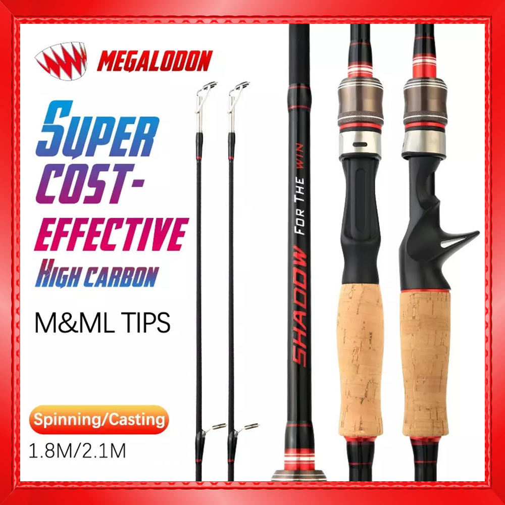 Megalodon Fishing Rod 2TIPS M+ML TIPS 2.1M/ Lure rod Super cost ...