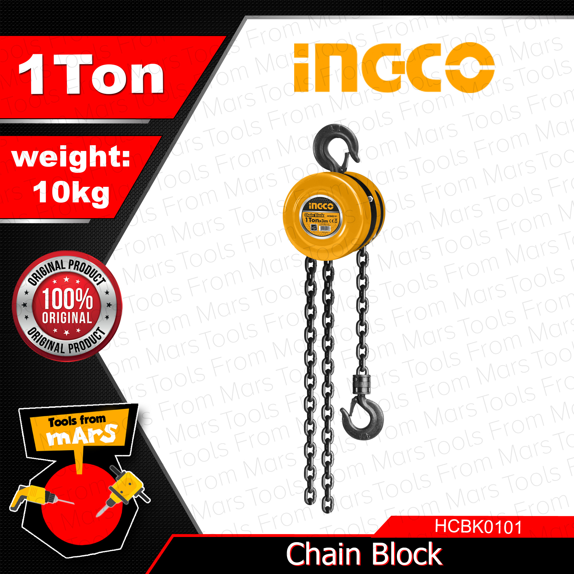 INGCO Chain Block 1Ton HCBK0101 •TOOLS FROM MARS• IHT | Lazada PH