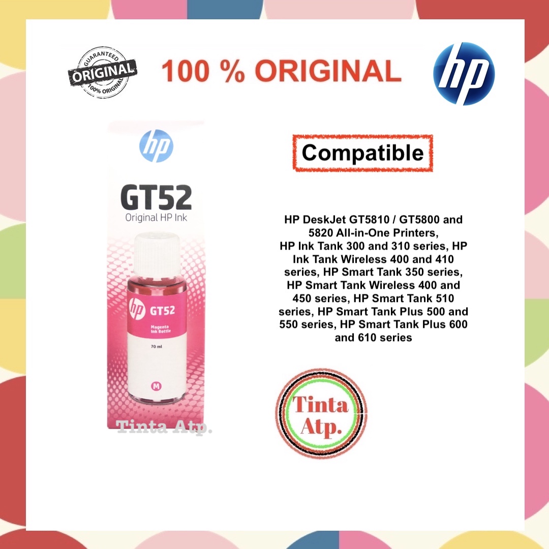 HP GT52 / GT53 Ink For HP DeskJet GT5810 , GT5800 and 5820 All-in-One ...