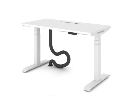 Haworth Hat Table with Motorized Leg White/Silver/Matt Allways White ...