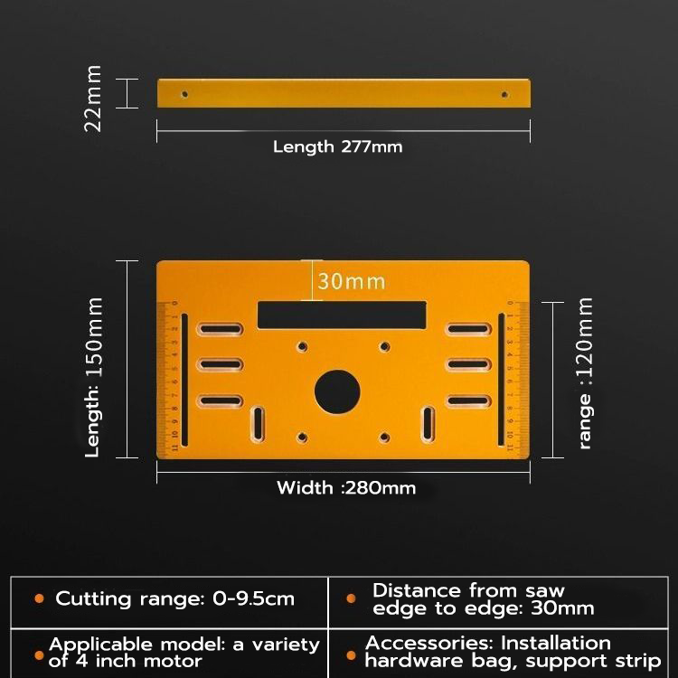 【COD + Local Seller】Cutting Machine Base Plate Saw Guide Plate 45 ...