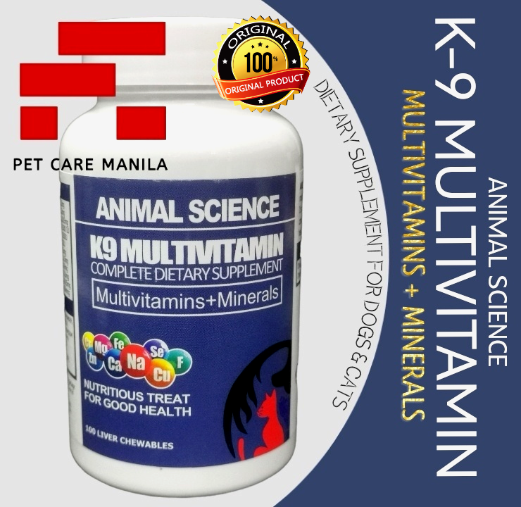 Animal Science K9 MULTIVITAMIN (Multivitamins + Minerals) 100 Chewable ...