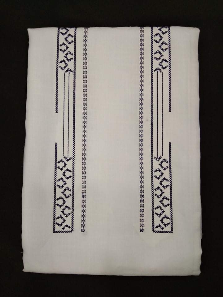 PRECUT EMBROIDERED FABRIC Gusot Mayaman (#010-I) White | Lazada PH