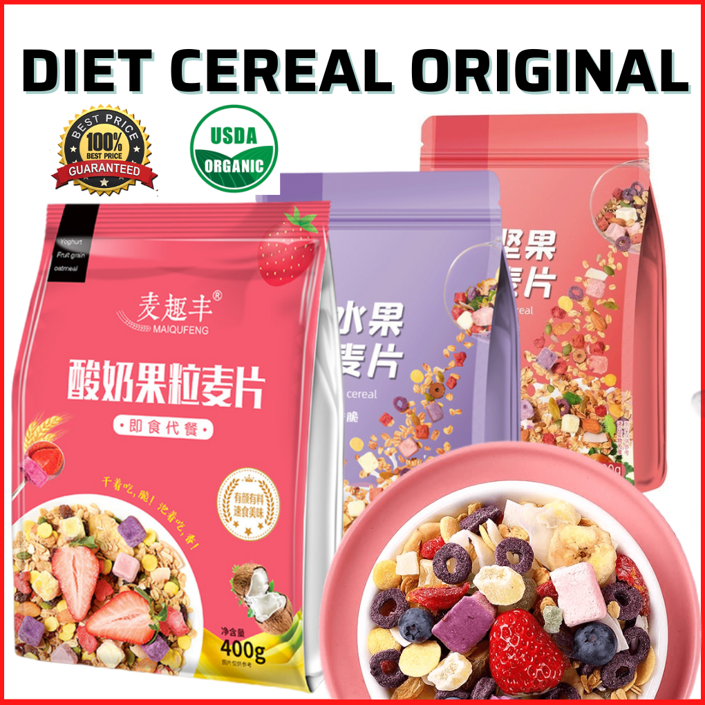 Diet cereal mix fruit nuts instant breakfast oatmeal cereals food for ...