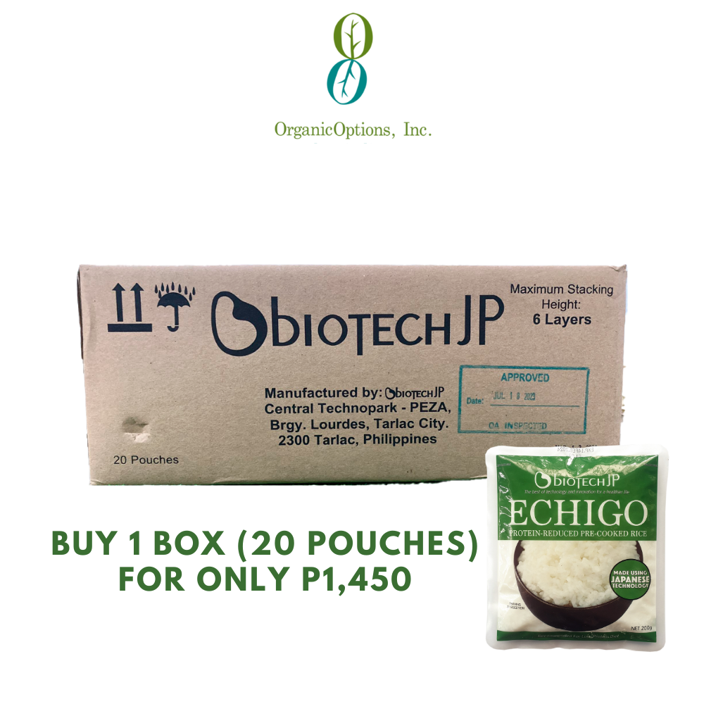 BiotechJP Echigo Rice Protein Reduced Pre-cooked Rice for CKD in Pouch ...