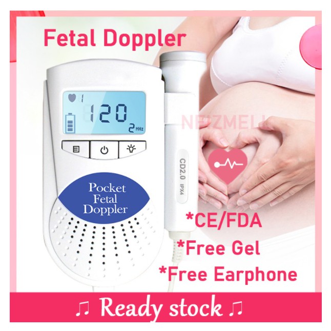 Free【complete set】CONTEC Fetal Doppler Ultrasound Sound Prenatal Unborn ...
