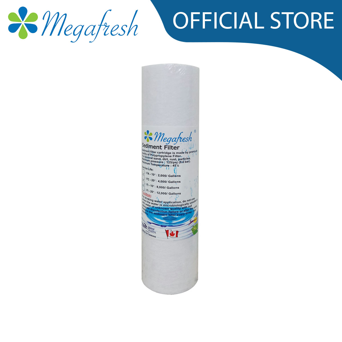 Megafresh FA Sediment Water Filter - Compatible for FP2, FP3, FA2, and ...