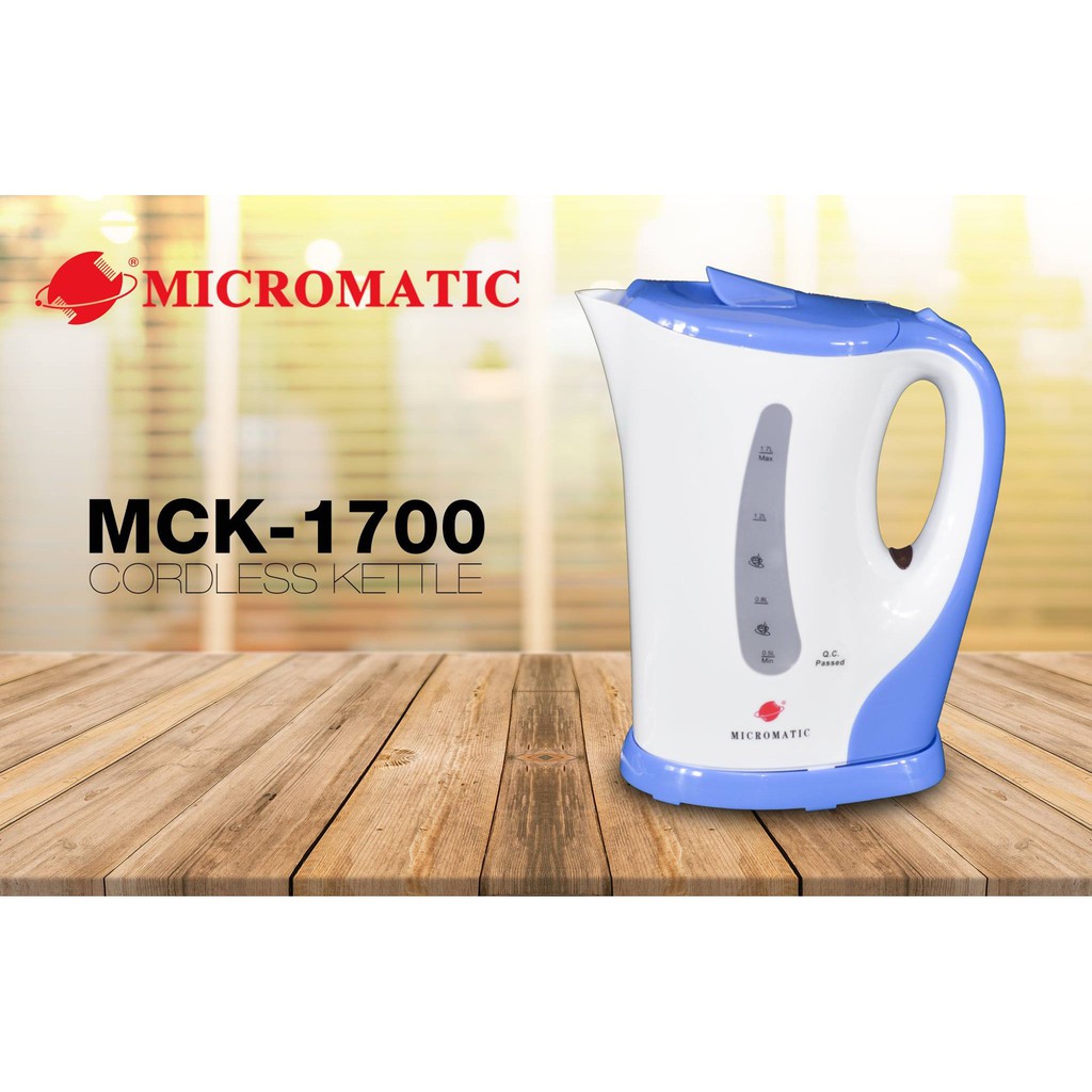 MCK-1700 MICROMATIC (1.5L) ELECTRIC CORDLESS KETTLE PLASTIC | Lazada PH