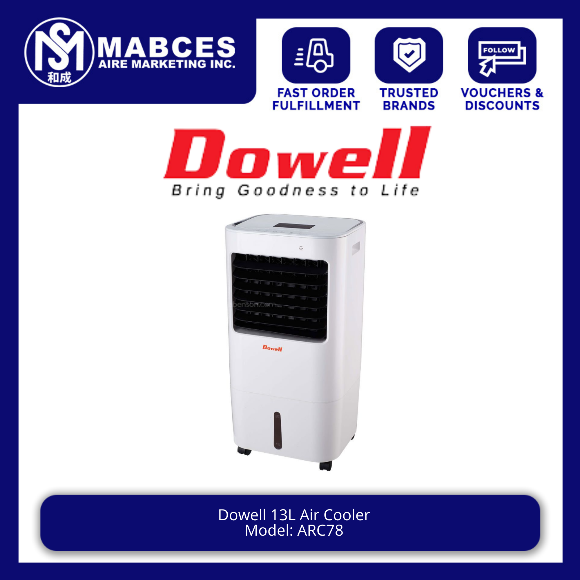 Dowell 13L Aircooler Arc 78 | Lazada PH