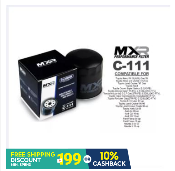MXR OIL FILTER c-111 FOR Toyota Fortuner, Innova and Hilux | Lazada PH
