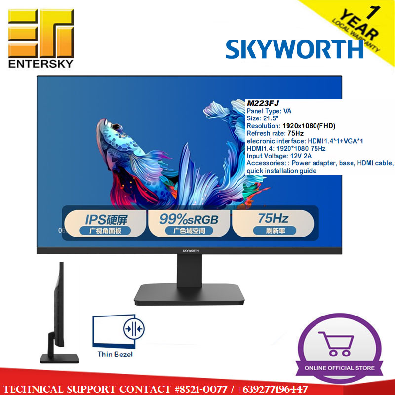 Skyworth M223FJ 21.5" 75Hz IPS FULL HD Monitor | Lazada PH
