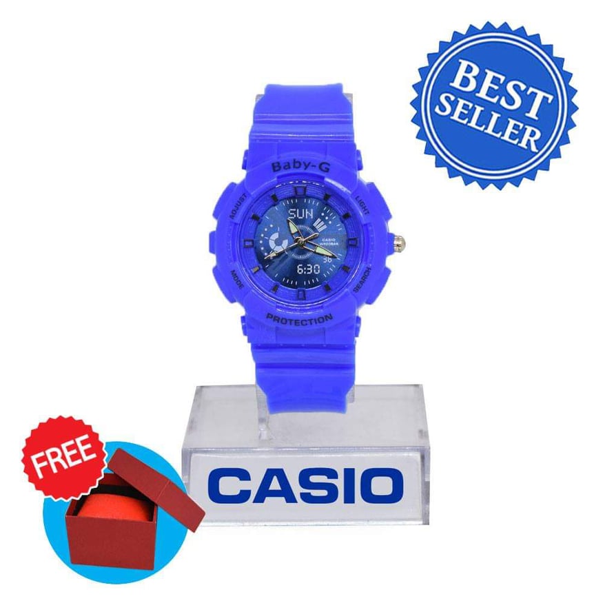 Casio Blue Dial Rubber Strap Women's Watch (Blue) | Lazada PH