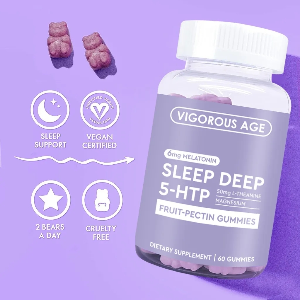 Melatonin Supplement Gummies for Natural Sleep Sugar Relief for Stress ...