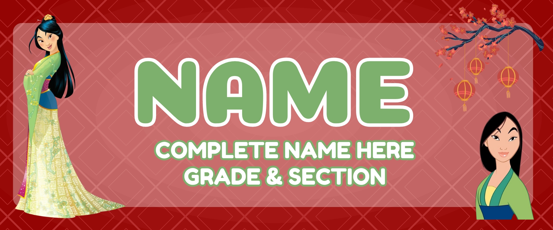 DISNEY PRINCESS Designs - Customized PVC or LAMINATED School Name Tag ...